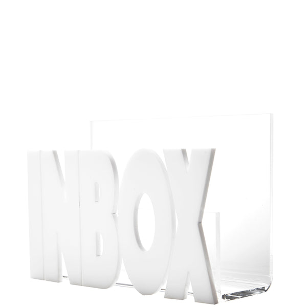 Holder INBOX White 7" l x 3.5" d x 5" h - Toytoise